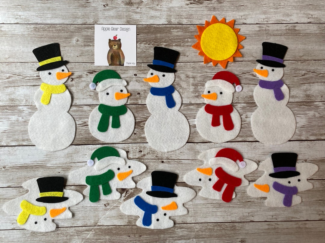 Children Felt Story Song Set: Five Little Snowmen - Etsy