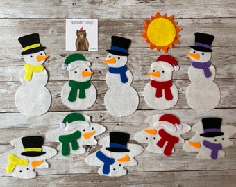 Five Little Snowmen Felt Story / Snowmen Flannel Board Set / Winter ...