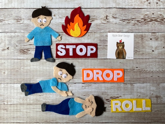 Felt Board Song Set: Fire Safety Stop Drop Roll | Etsy