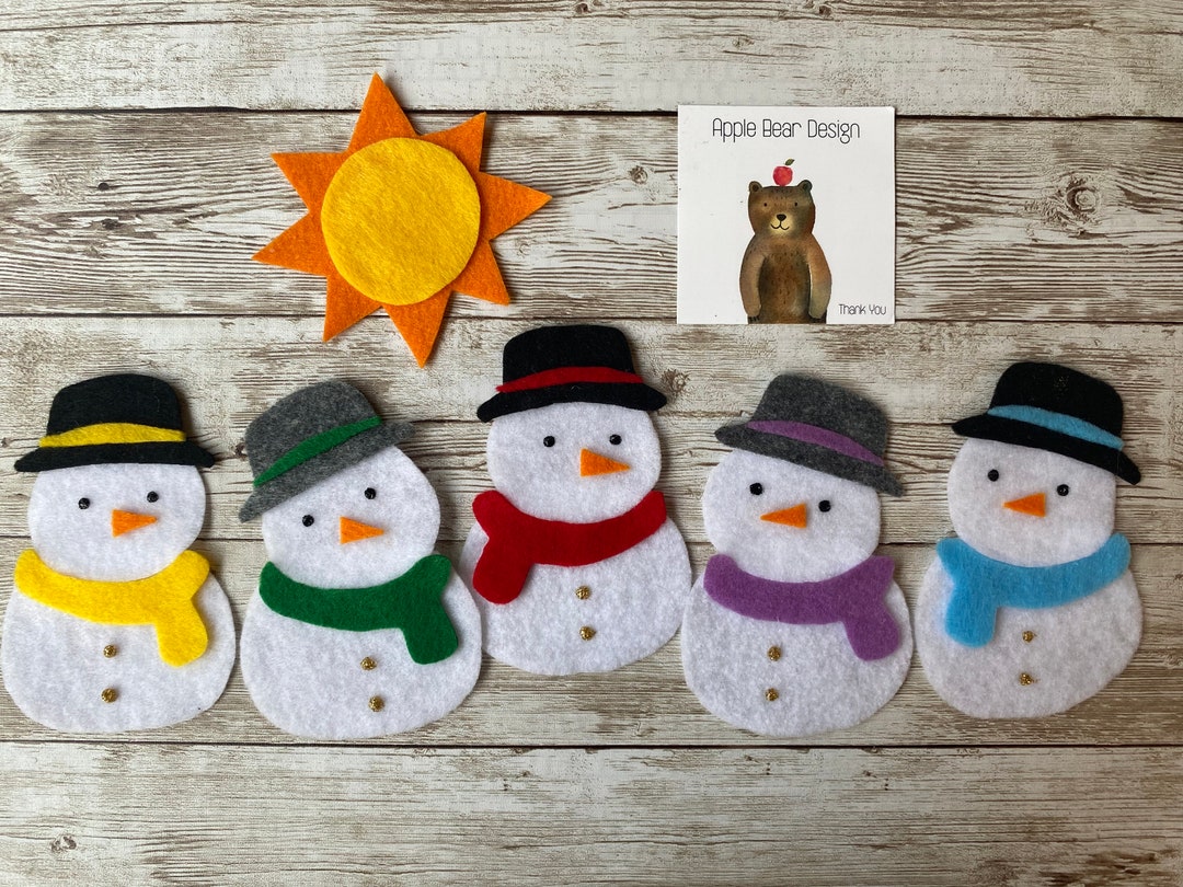 Felt Board Song Poem Rhyme Set: 5 Little Snowmen - Etsy