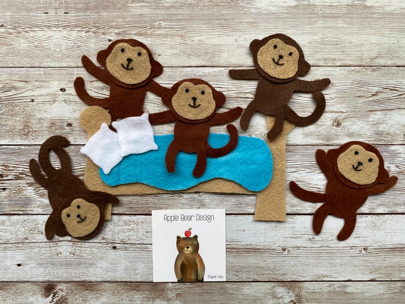 Felt Board Nursery Rhyme Set: 5 Little Monkeys Swinging in the - Etsy