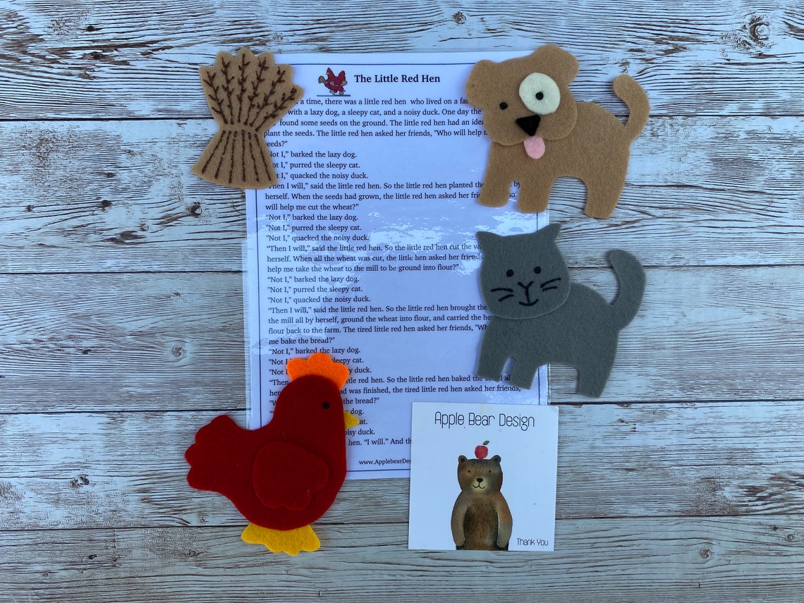 Felt Board Story Set: the Little Red Hen - Etsy Australia