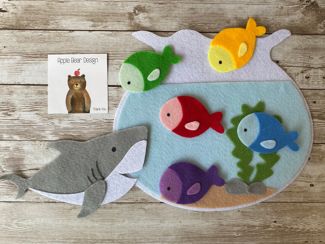 Felt Board Song Set: Five Little Fish / Five Colorful Fish. 2 Nursery ...