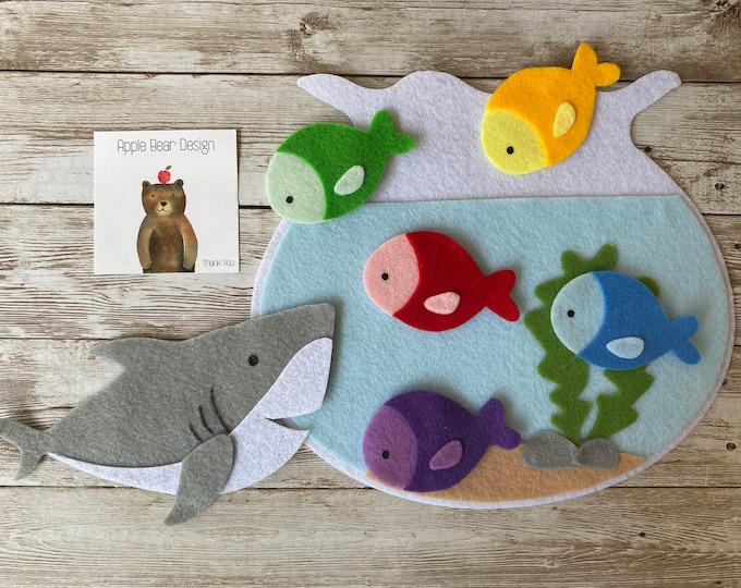 Felt Board Song Set: Five Little Fish / Five Colorful Fish. 2 Nursery ...