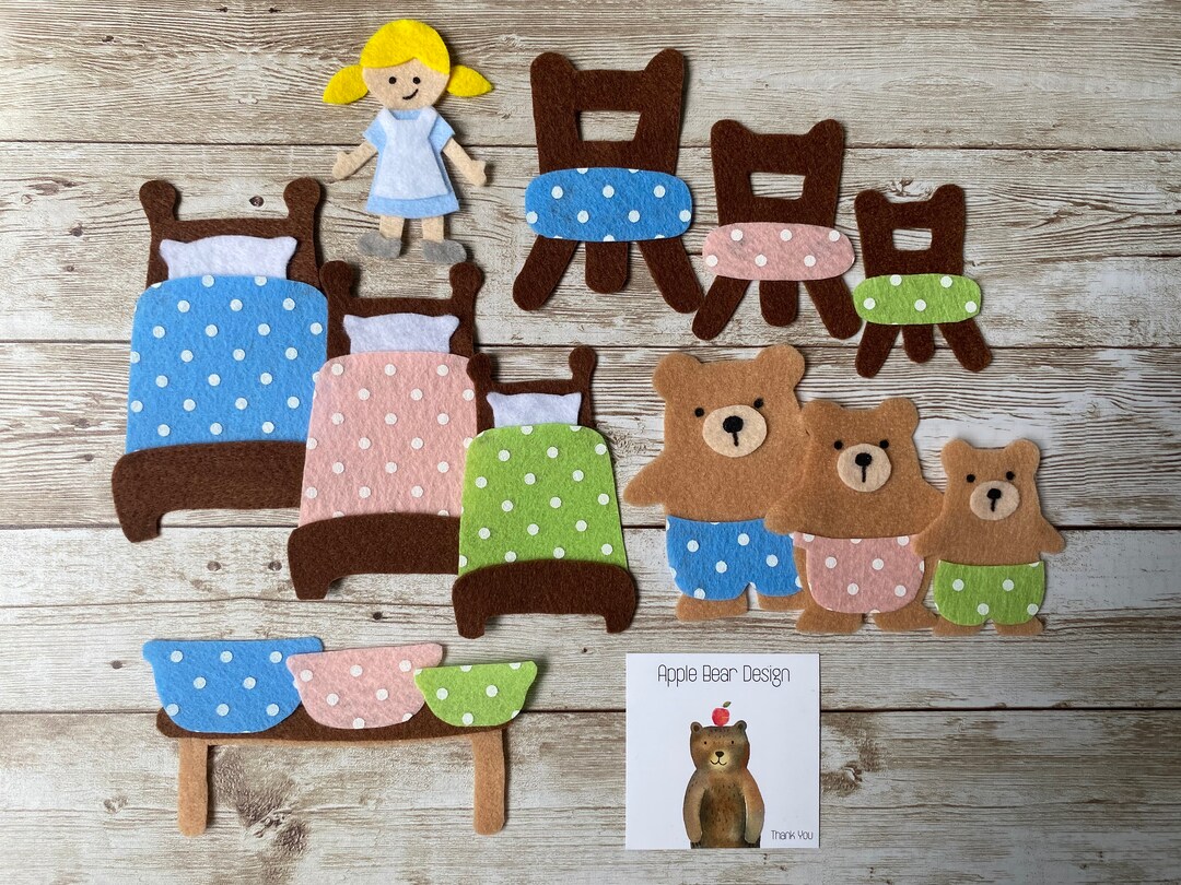 Felt Board Story Set: Goldilocks and the Three Bears - Etsy