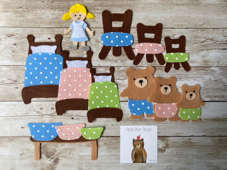 Felt Board Story Set: Goldilocks and the Three Bears Multiple - Etsy