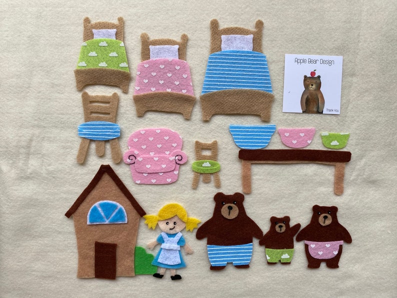 Felt Board Story Set: Goldilocks and the Three Bears Multiple | Etsy