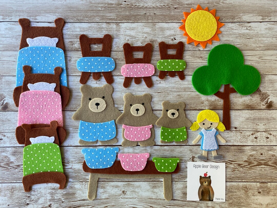 Felt Board Story Set: Goldilocks and the Three Bears - Etsy