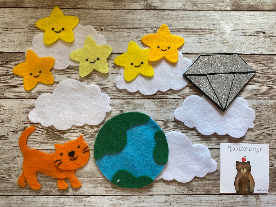 Felt Board Story: 5 Shiny Stars Twinkle Twinkle Little Stars - Etsy