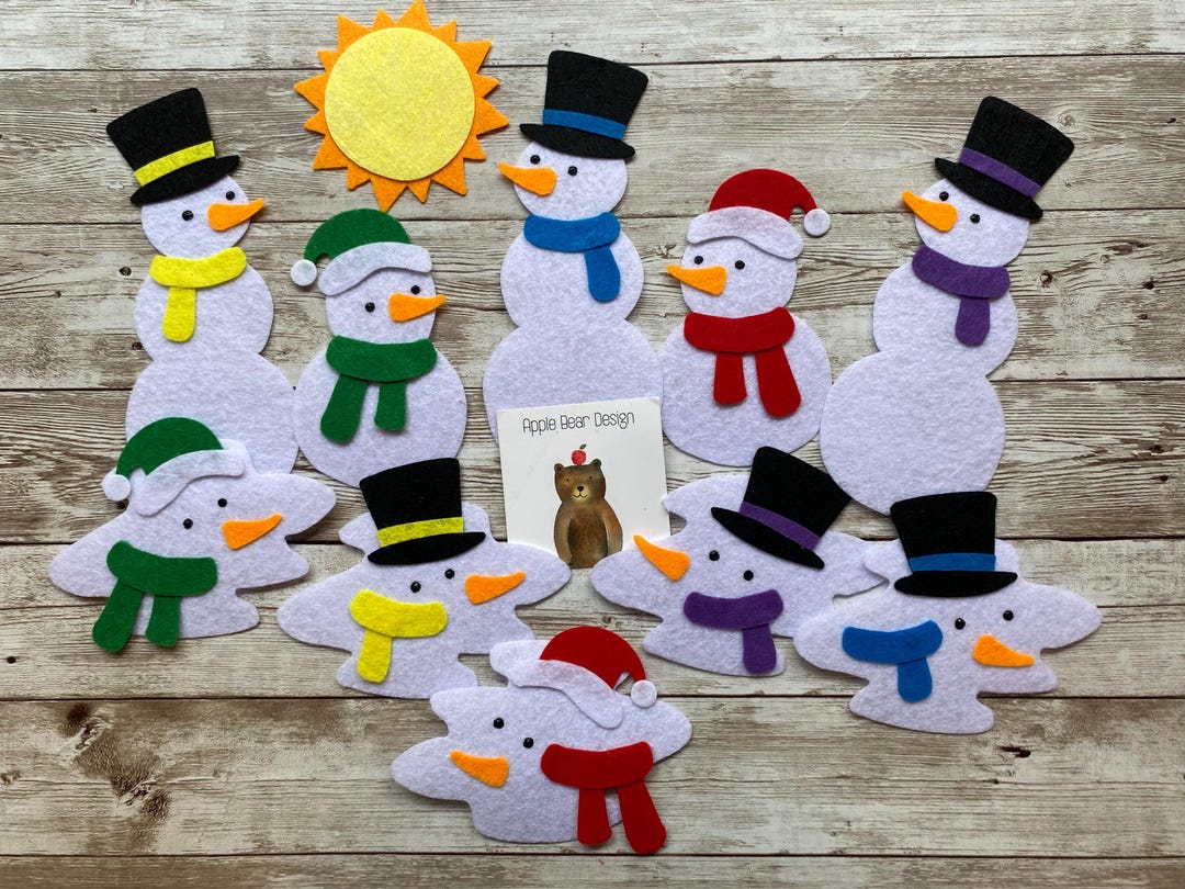 Children Felt Story Song Set: Five Little Snowmen (2 Songs) - Etsy