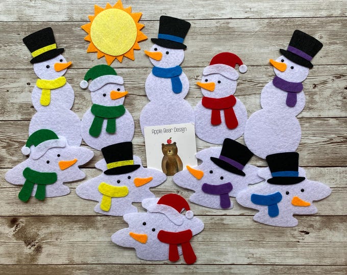 Children Felt Story Song Set: Five Little Snowmen (2 Songs) - Etsy