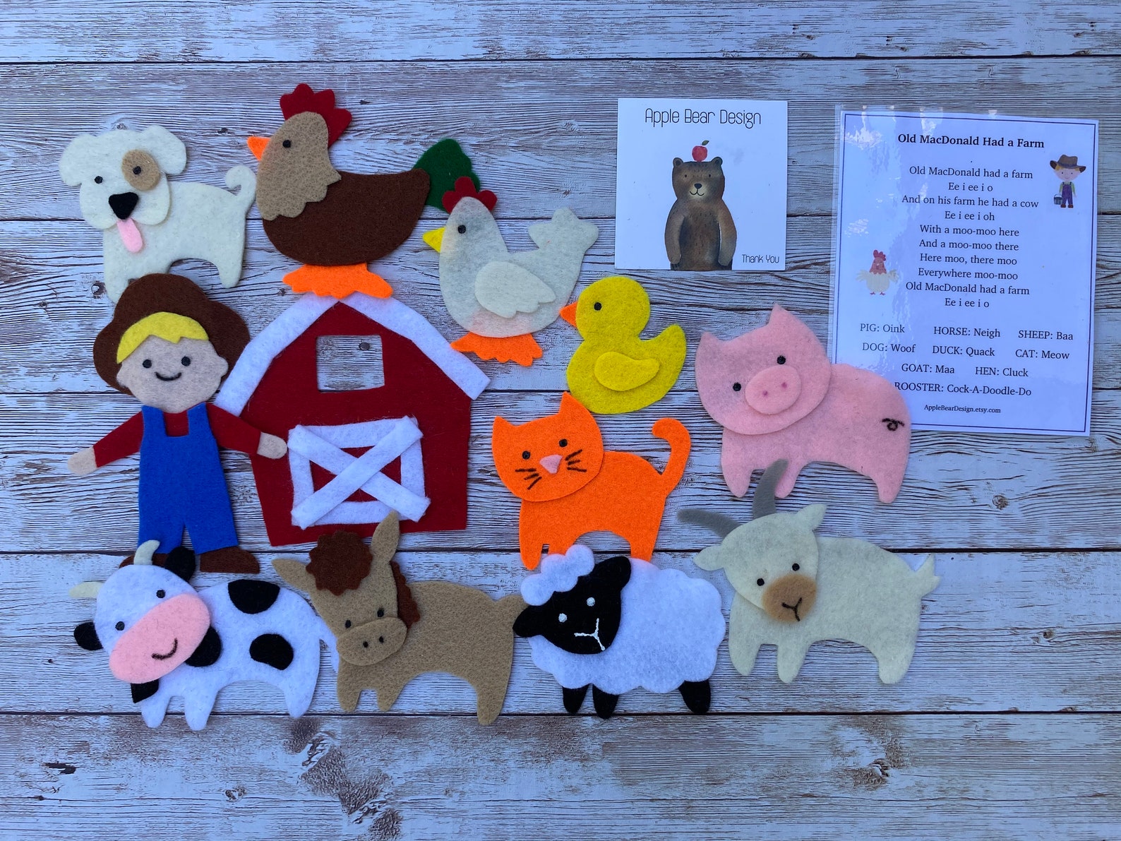Felt Board Song Set: Old Macdonald Had a Farm | Etsy