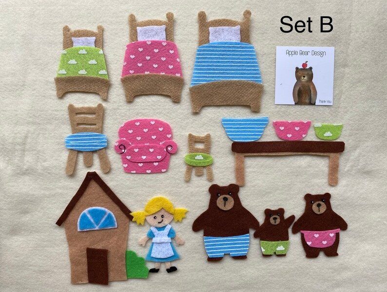 Felt Board Story Set: Goldilocks and the Three Bears Multiple | Etsy