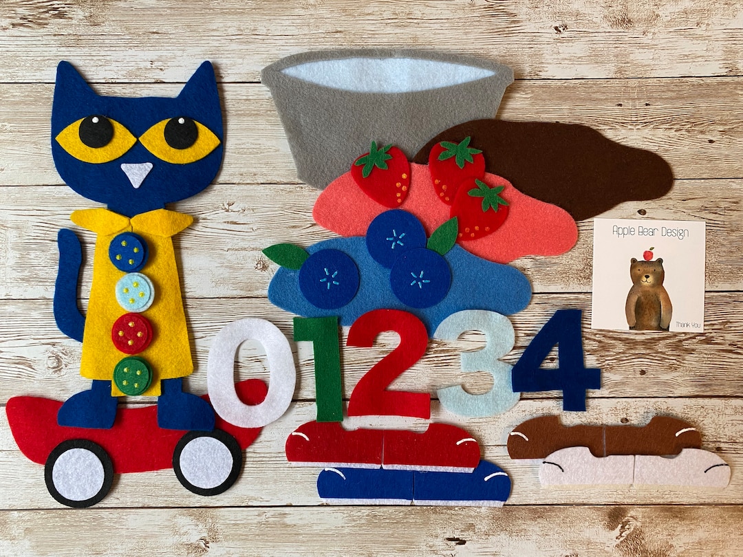 Children Felt Board Story: Pete the Cat 4 Groovy Buttons and I Love My ...