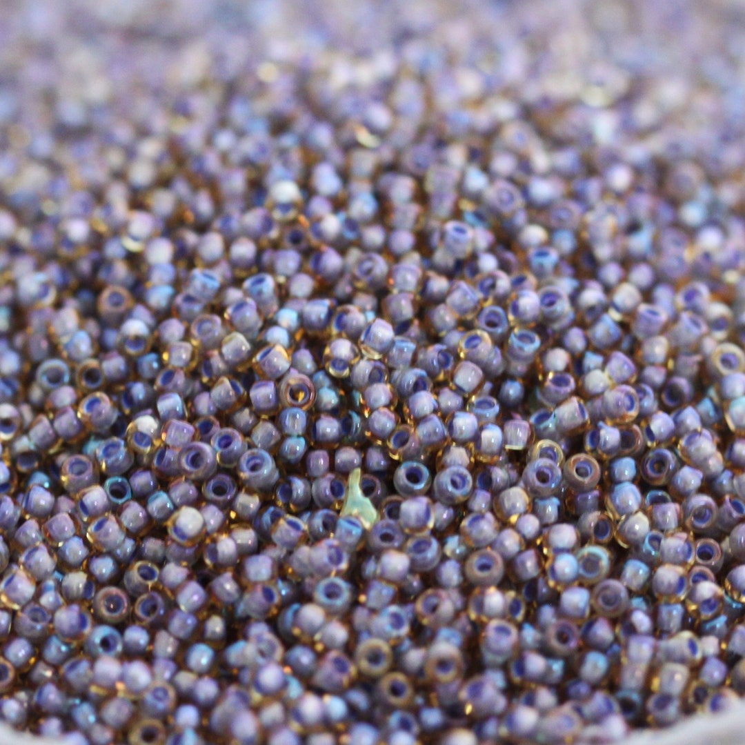 NEW!!! 20g 15/0 Light Topaz / Lavender Lined Toho Seed Beads, Micro ...