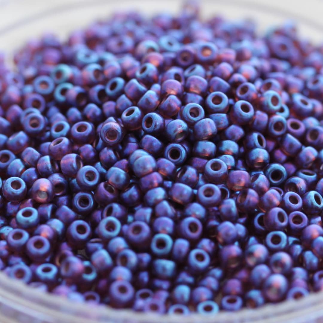20g 8/0 Matte Purple Midnight Iris Miyuki Seed Beads - 20grams ...