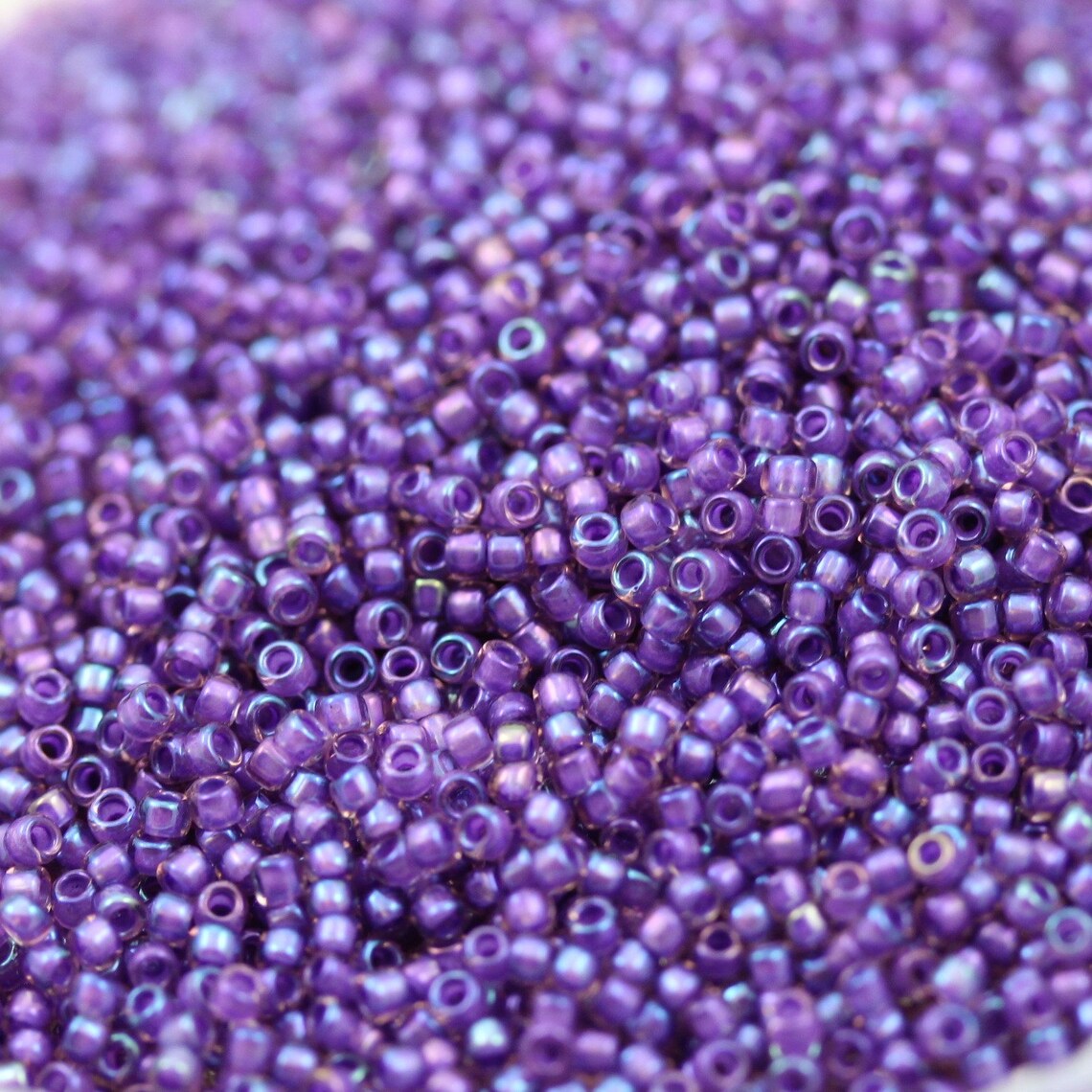 20grams 15/0 Rosaline AB / Purple Lined Toho Seed Beads - Fancy Glass ...