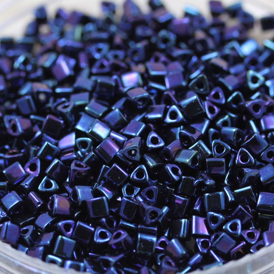 Discontinued! 30g 8/0 Metallic Nebula Triangle Toho Seed Beads ...