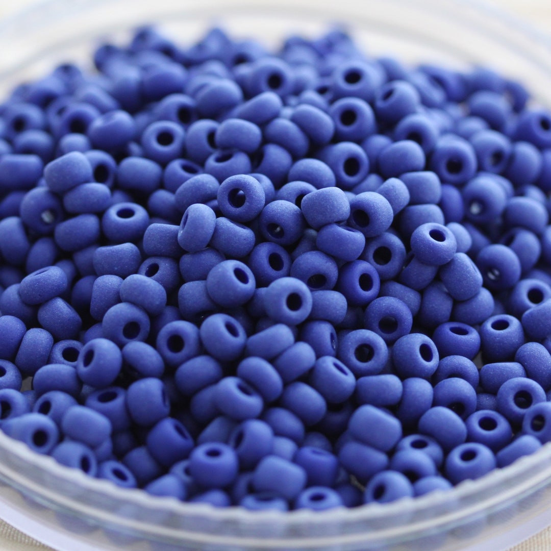 70g 6/0 Matte Navy Blue Czech Seed Beads, Loose 70grams (6/20 ...