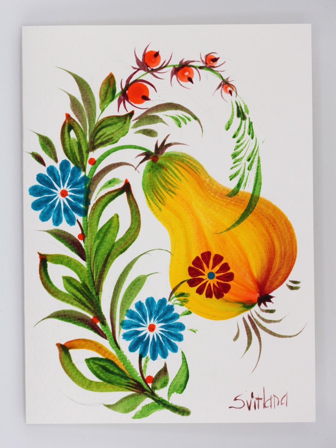 Ukrainian Greeting / Thank You Card "petrykivka" - Select Your Unique ...