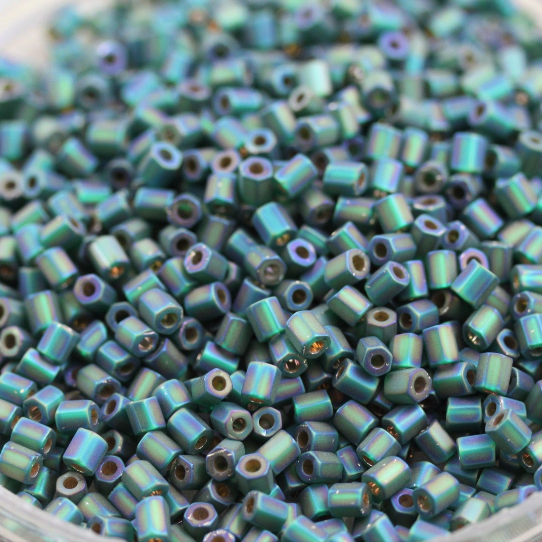 25g 8/0 Hex Cut / 2cut Frosted Emerald AB / Silver Lined - Etsy