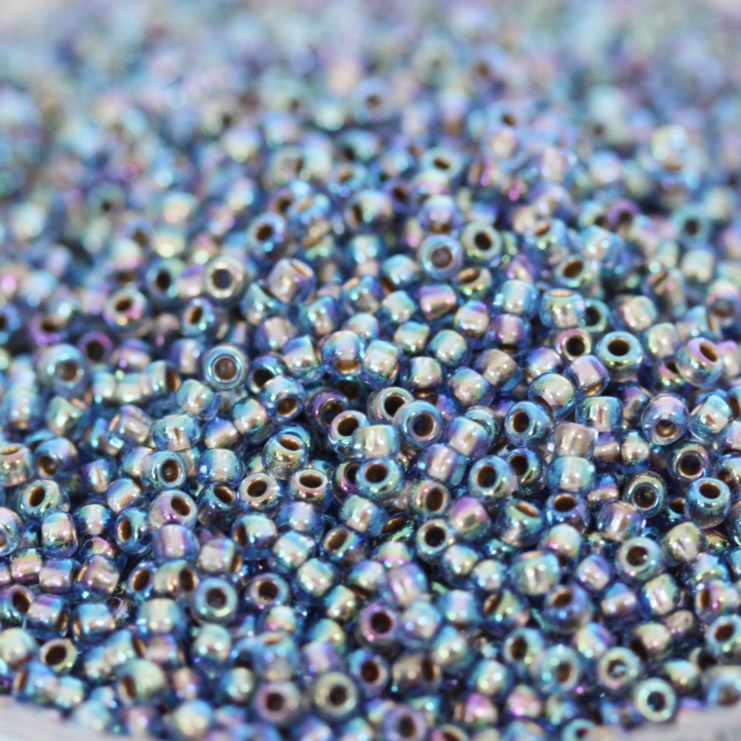NEW! 20g 8/0 Sapphire AB / Gold Lined Toho Seed Beads - 20grams ...