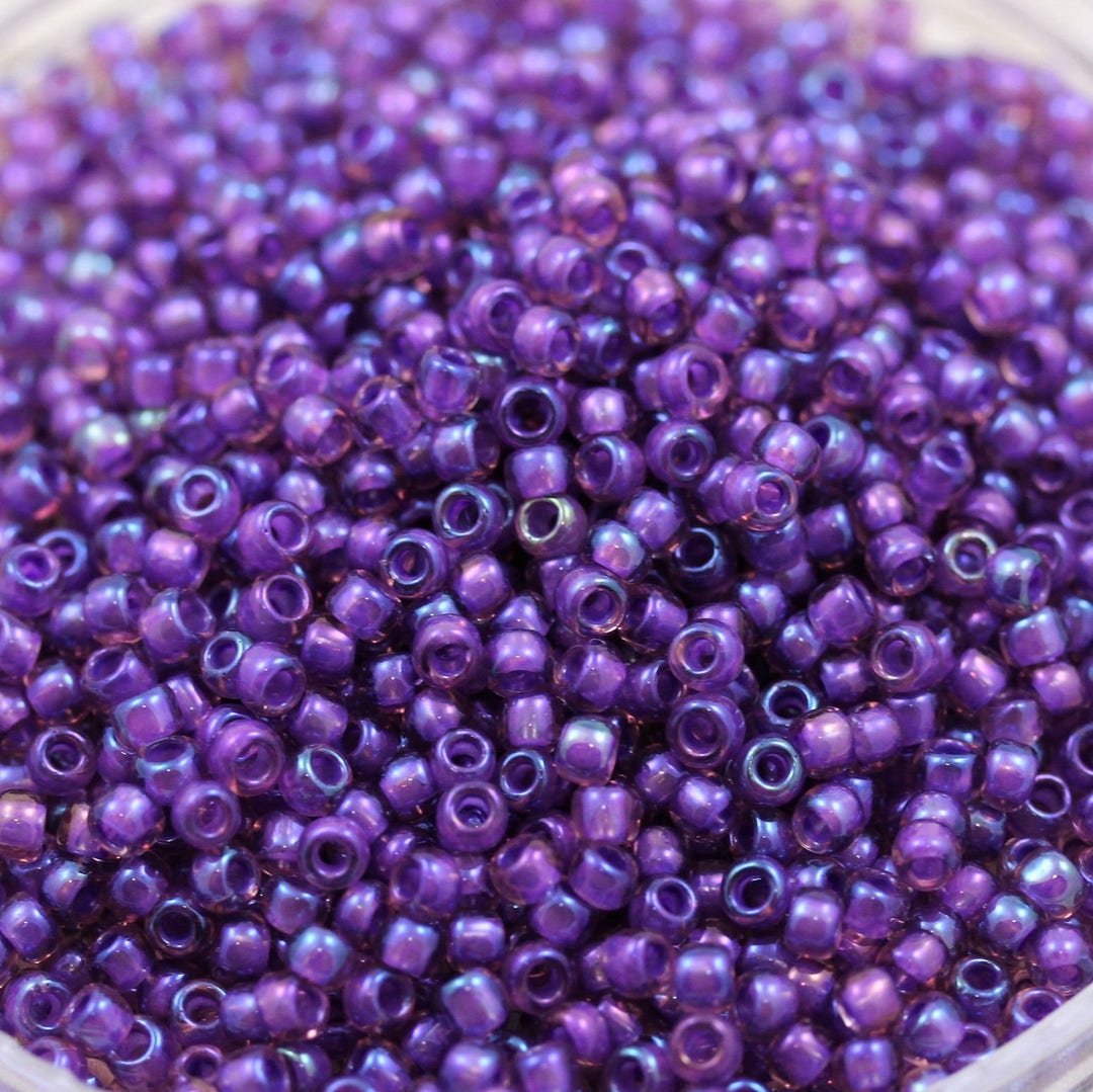 20g 8/0 Rosaline AB / Purple Lined Toho Seed Beads - 20grams ...