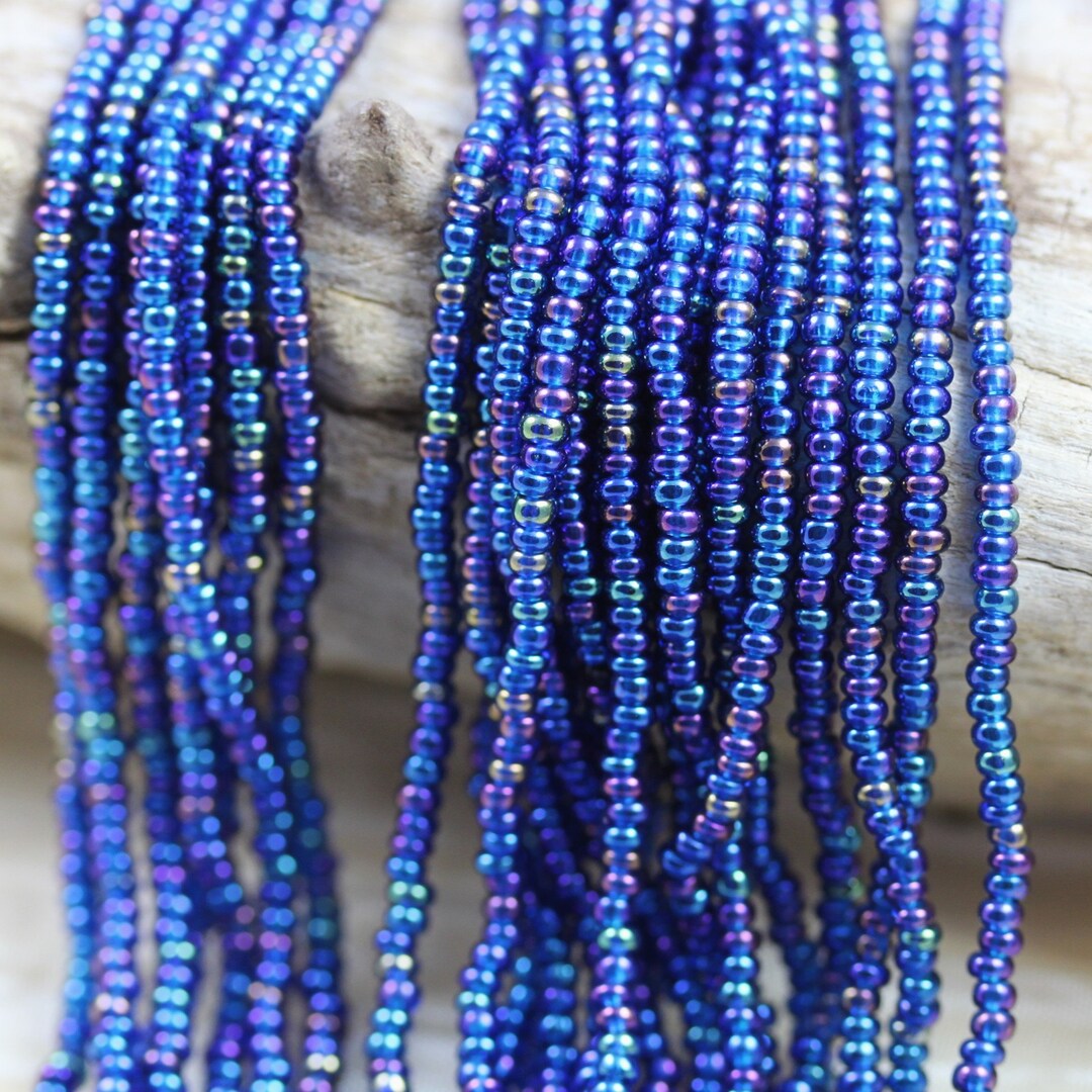 11/0 Montana Blue Rainbow Czech Seed Beads, I Hank - 12/20" , Fabulous ...