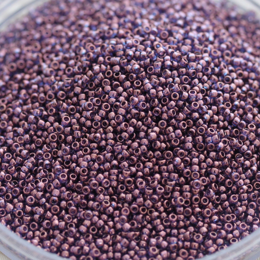 NEW! 20g 15/0 Gold Lustered Amethyst Toho Seed Beads - Gold Lustered ...