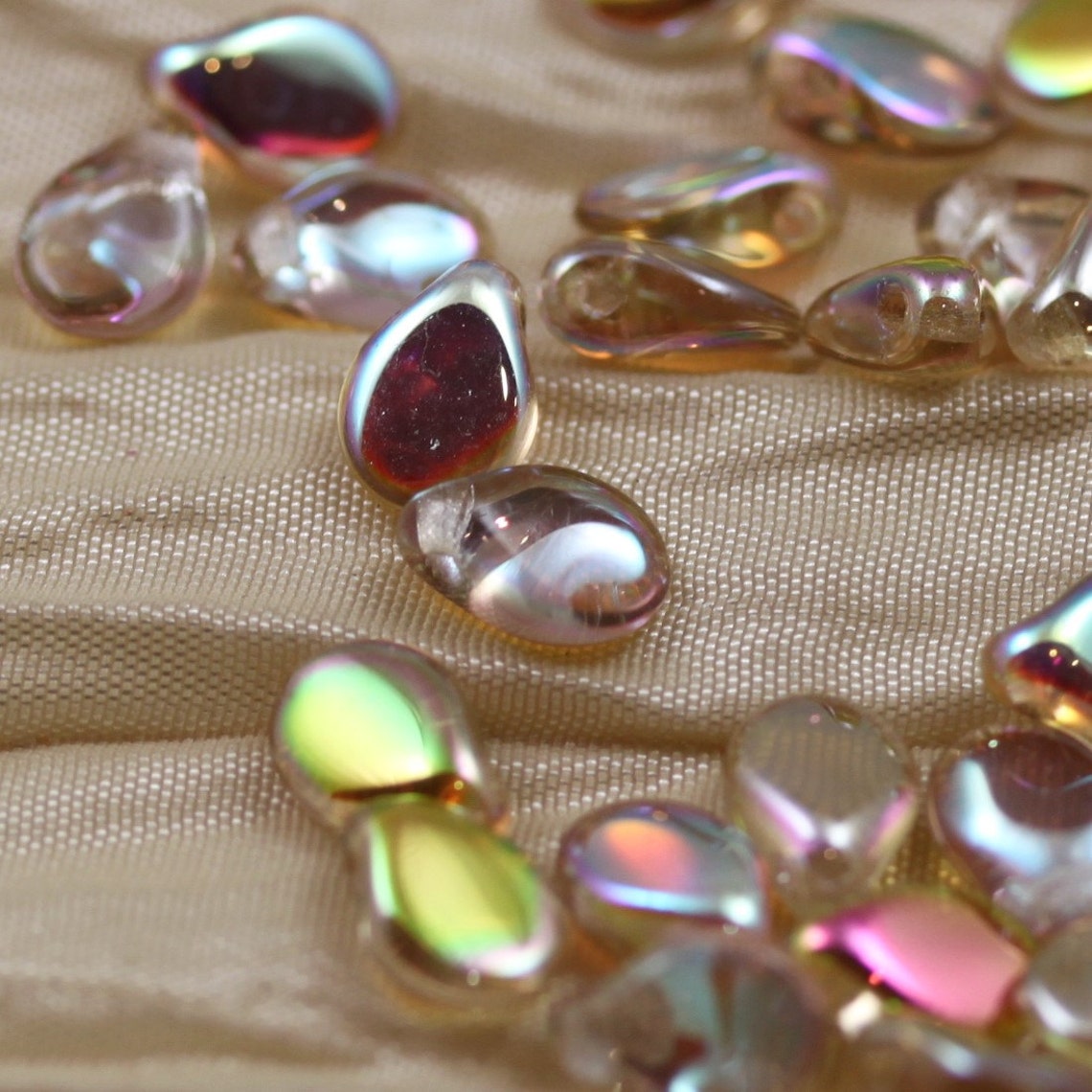 Pip Beads 50pcs 5x7mm Lemon Rainbow Pips Czech Glass Beads - Etsy