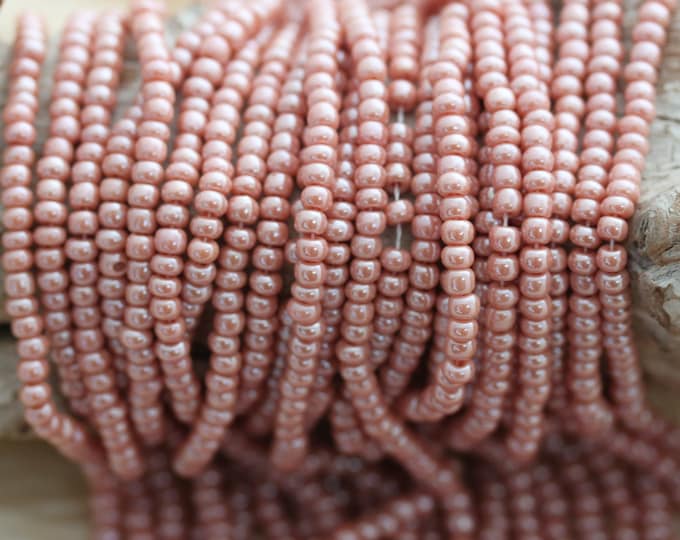 LAST! RARE! 38g 8/0 Vintage Cheyenne Pink Luster Czech Seed Beads - 38 ...