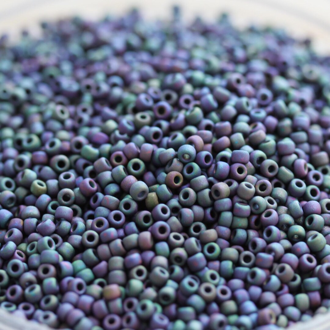 NEW!!! 20g 11/0 Matte Metallic Mulberry Iris Matsuno Seed Beads ...