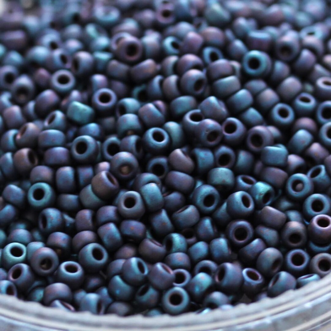 NEW!!! 20g 8/0 Matte Metallic Blueberry Iris Miyuki Seed Beads ...