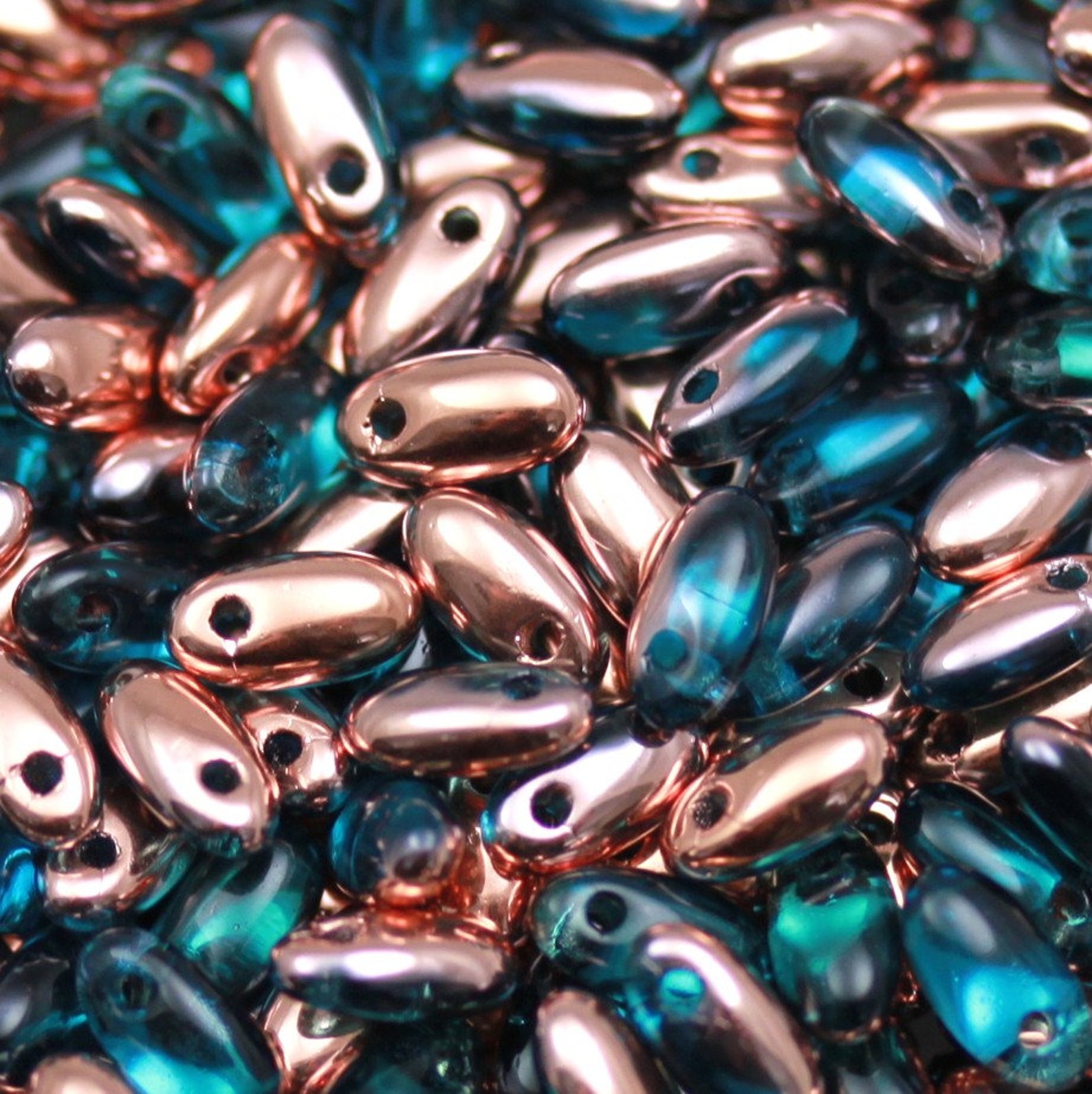 20grams 2.5x6mm Magic , Metallic Rizo Czech Glass Beads, Long Drop ...