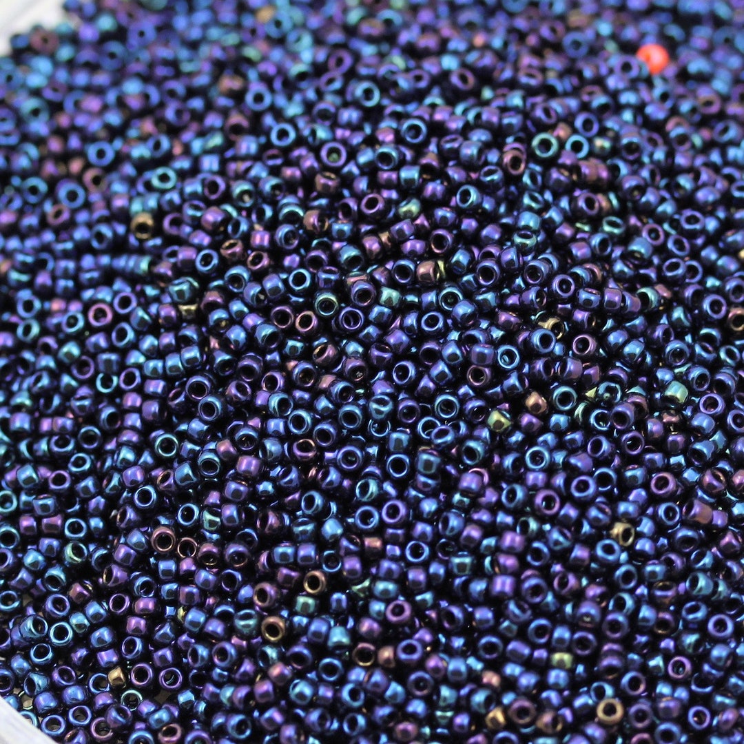 NEW!!! 20g 15/0 Metallic Nebula Toho Seed Beads, Metallic Glass Beads ...