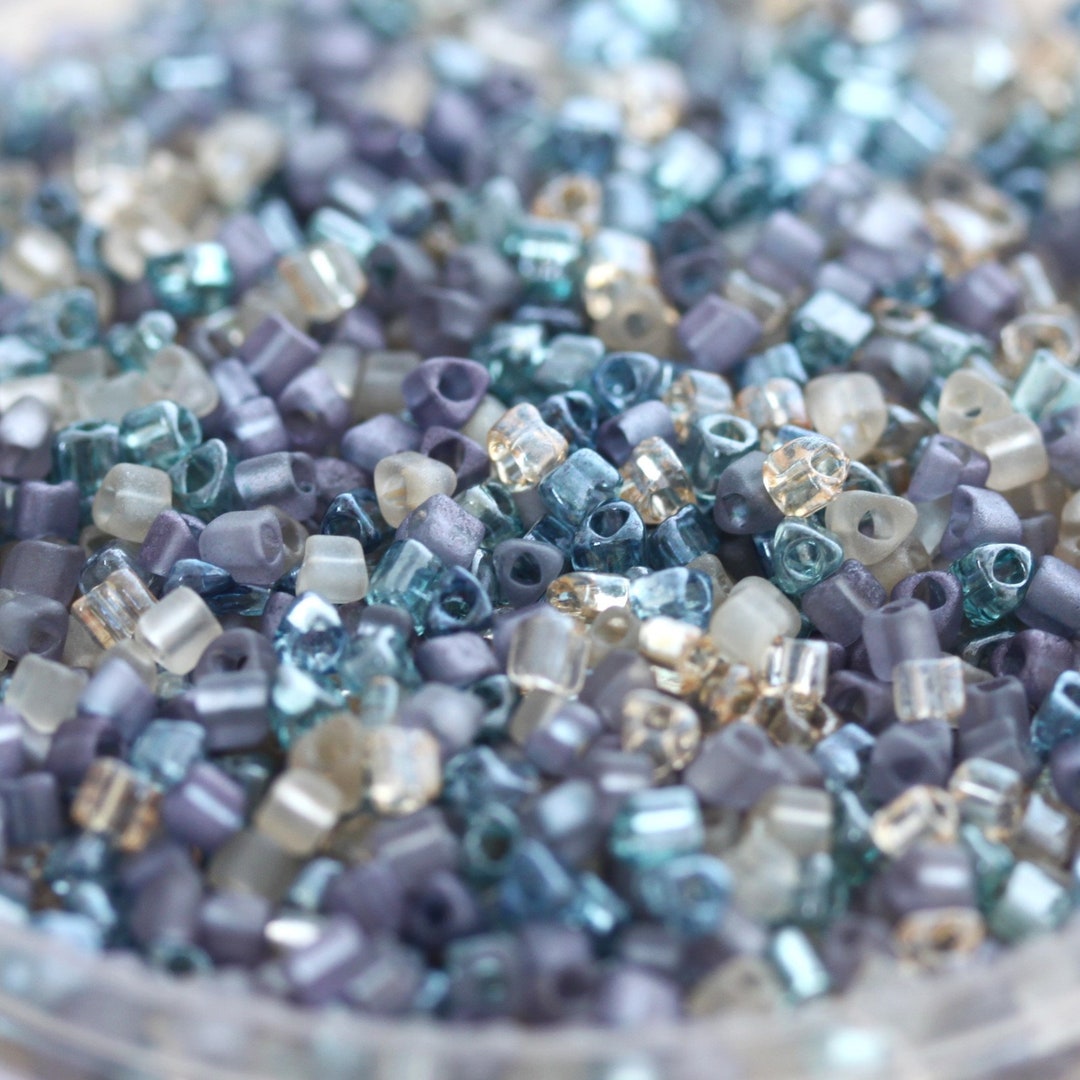NEW! RARE! 40g 2.5x2.5mm Beached Glass Mega Mix Triangle Czech Seed ...