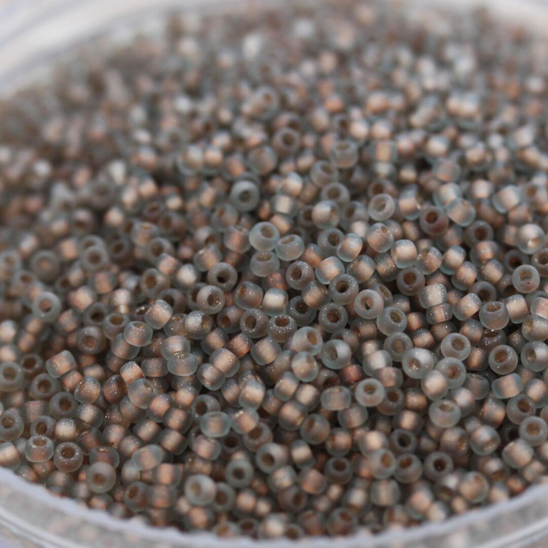 HOT NEW! 20g 11/0 Matte Light Aqua / Metallic Copper Lined Matsuno Seed ...