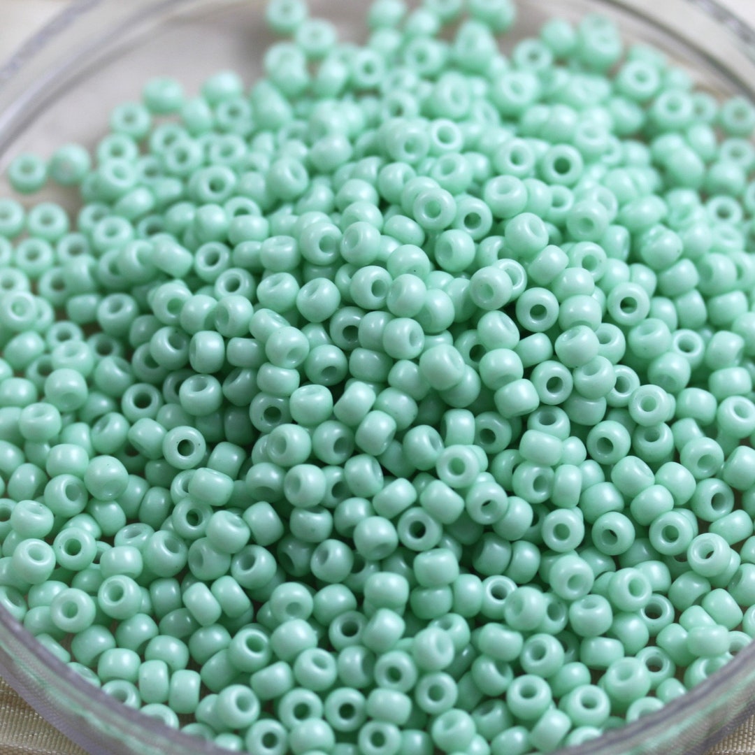 Discontinued! 20g 8/0 Pale Mint Miyuki Seed Beads - 20grams, Amazing ...