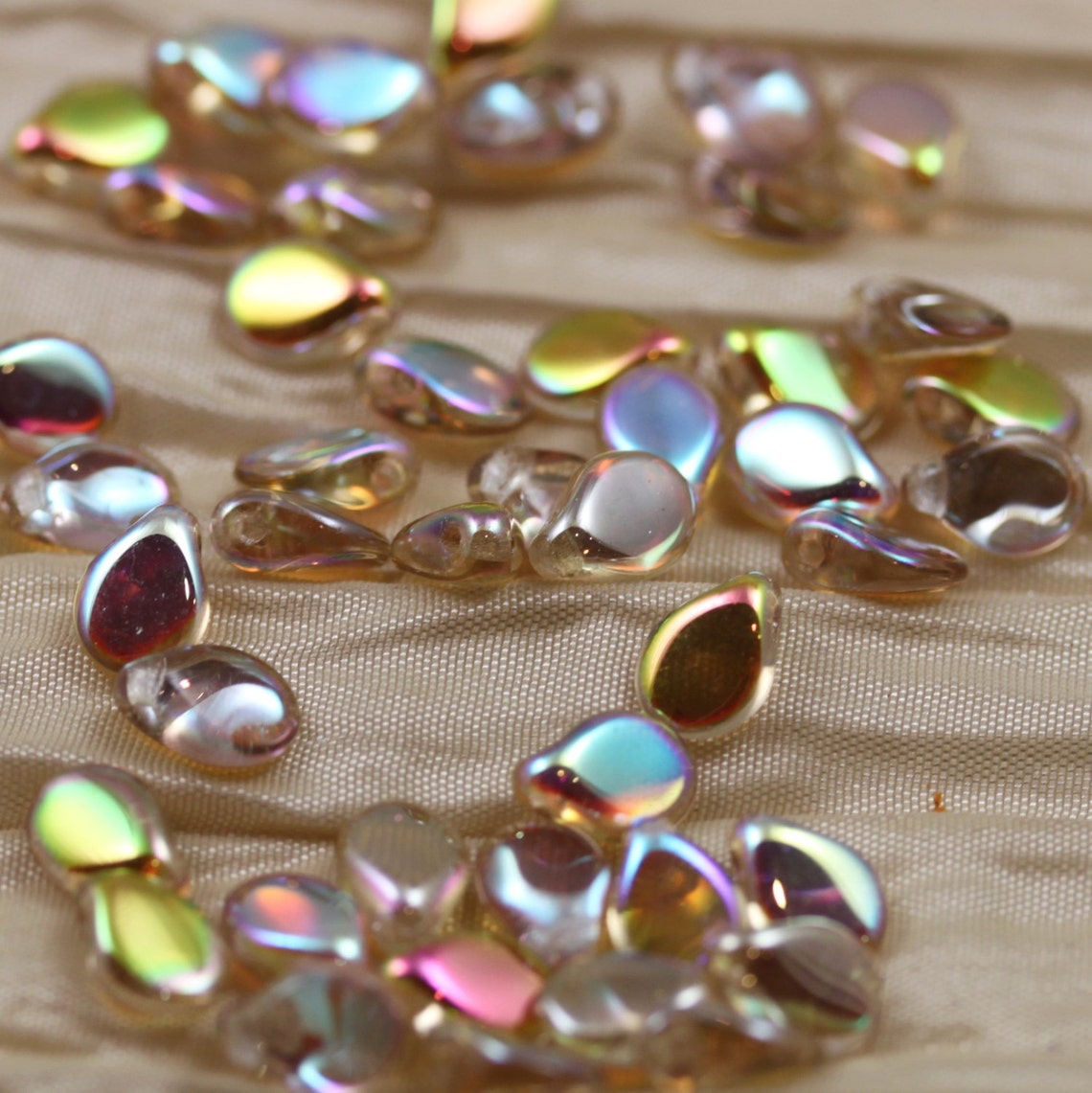 Pip Beads 50pcs 5x7mm Lemon Rainbow Pips Czech Glass Beads - Etsy