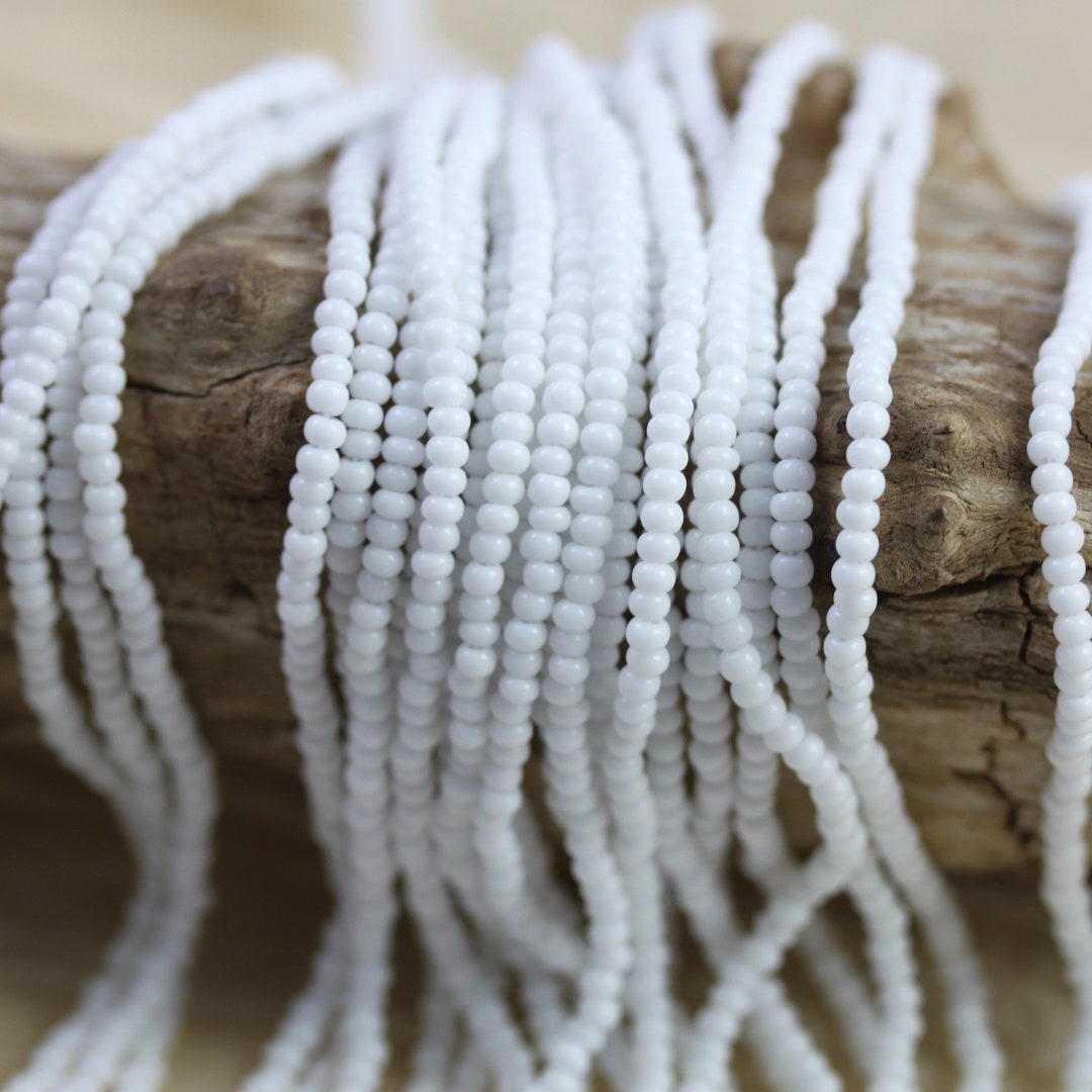 10/0 White Czech Seed Beads - 1 Hank 12/20", Classy White Beads, Staple ...