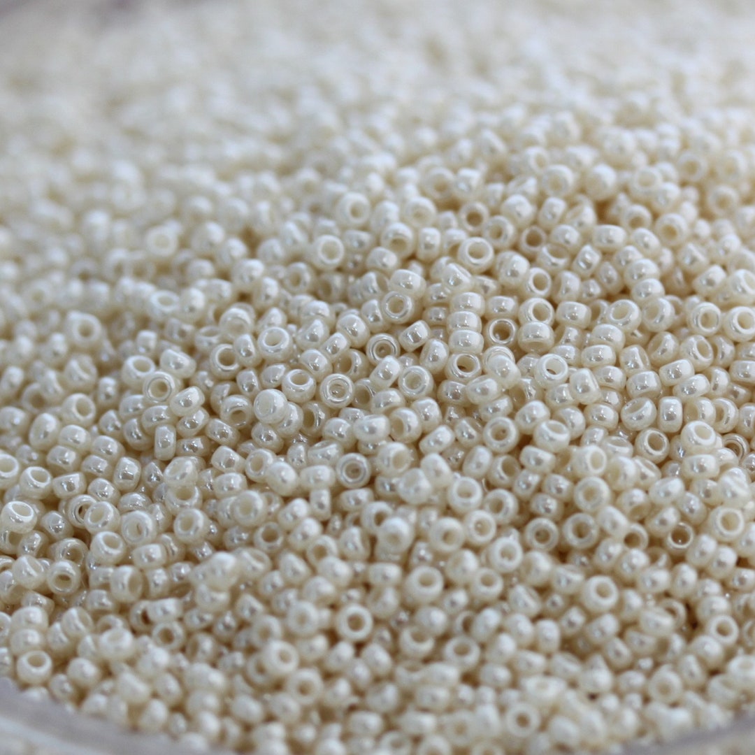 NEW! 20g 15/0 Pearl Light Eggshell Miyuki Seed Beads - Tiny Seed Beads ...