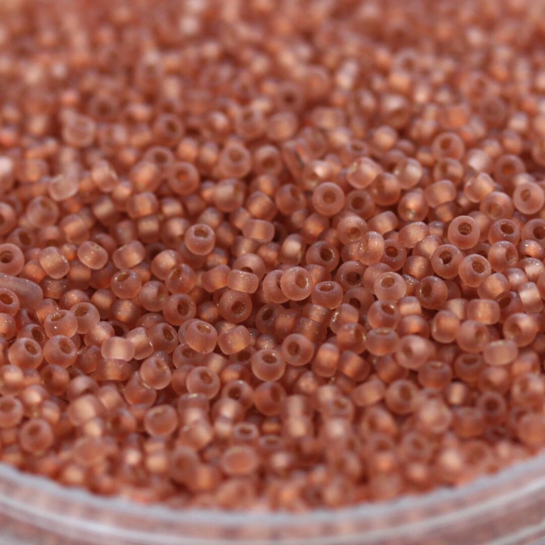 HOT NEW! 20g 11/0 Matte Champagne / Metallic Red Copper Lined Matsuno ...