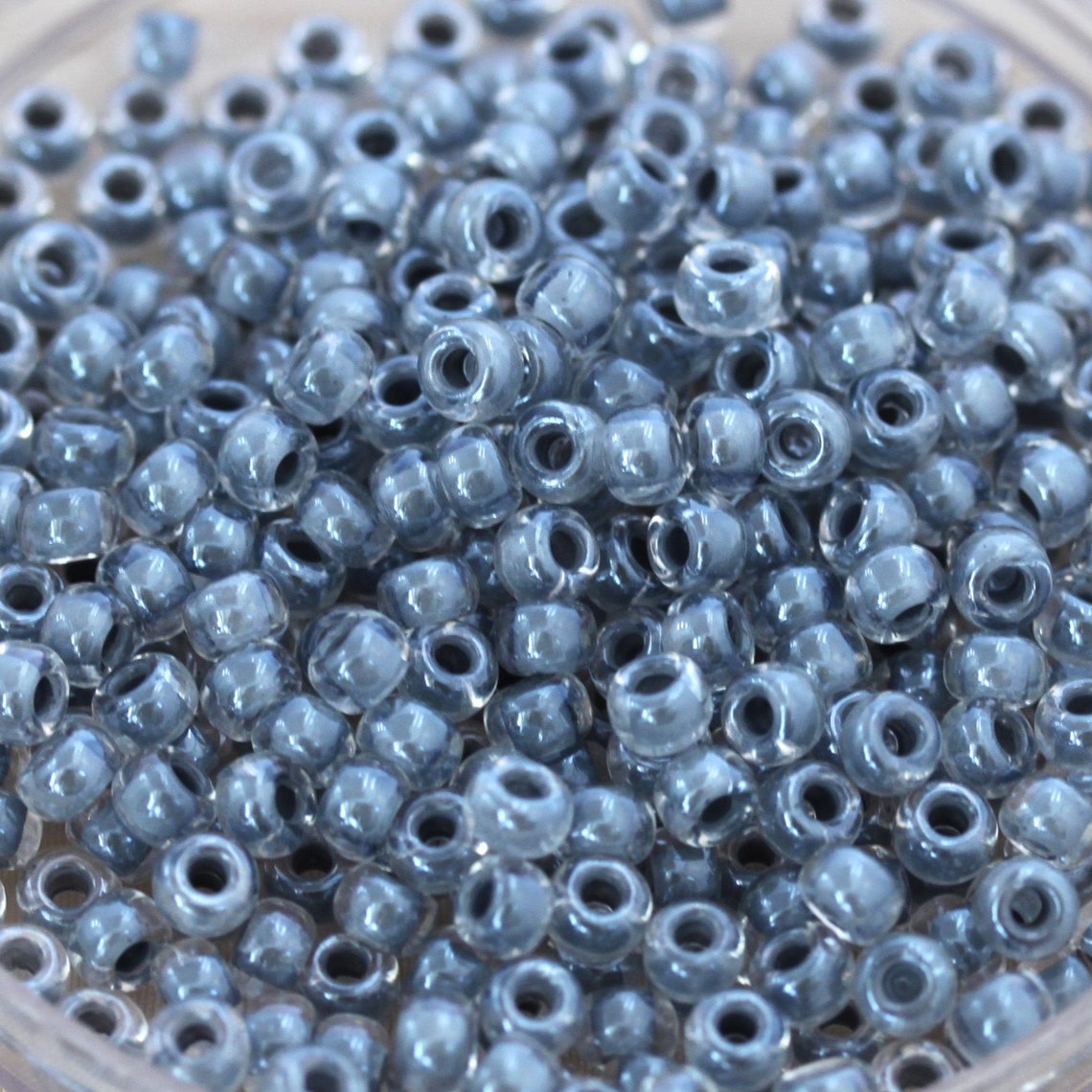 30g 6/0 Crystal Luster / Grey Lined Miyuki Seed Beads - 30grams ...