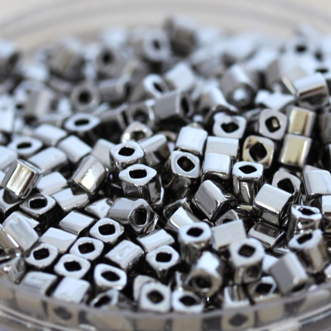 NEW! Discontinued! 30g 4mm Nickel Cubes Toho Seed Beads - 30 Grams ...