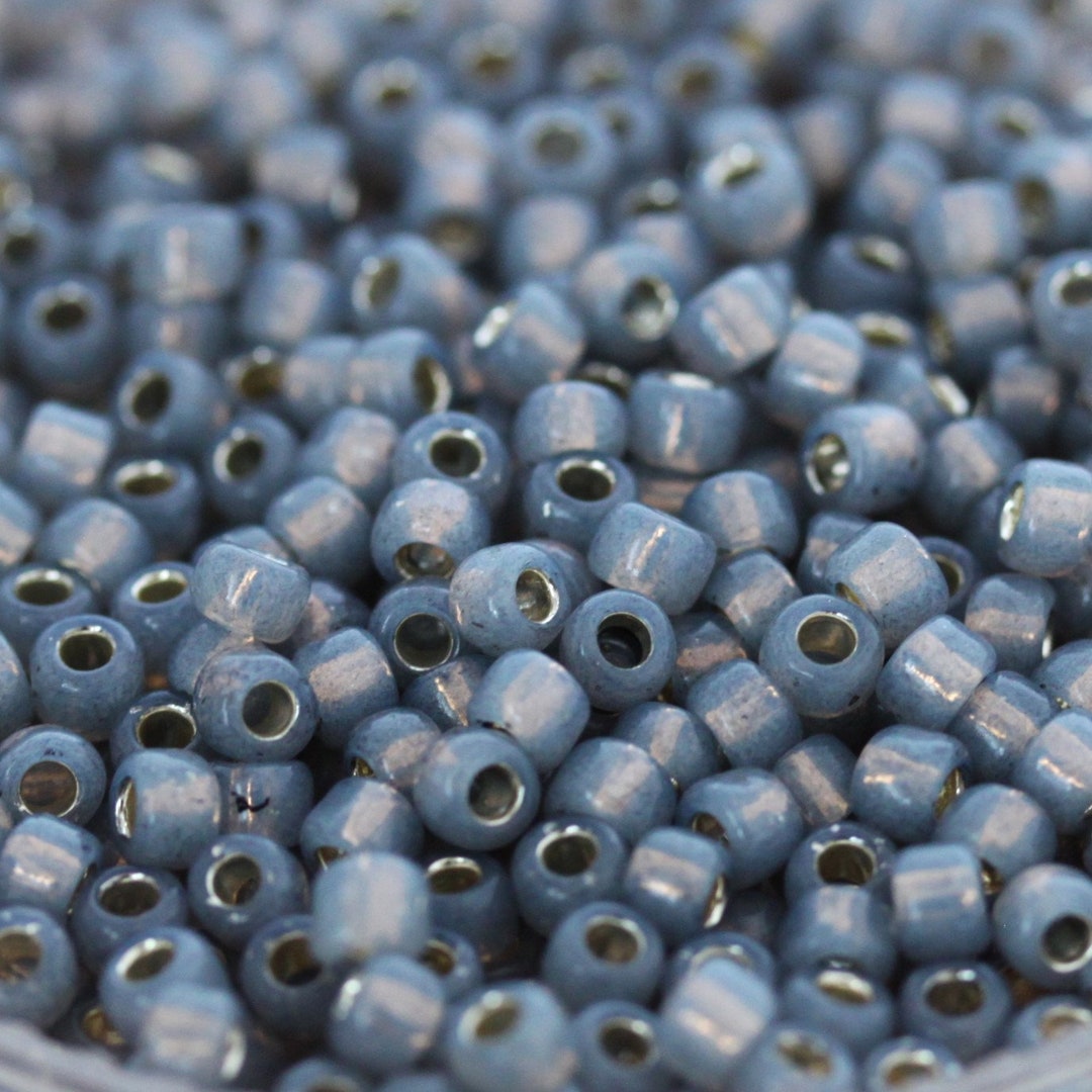30g 6/0 Milky Grey / Silver Lined TOHO Seed Beads - 30grams ...