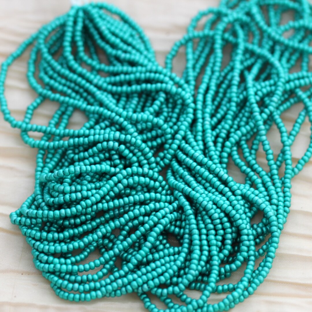 LAST 11/0 Permalux Sea Green Dyed Czech Seed Beads 1 Hank 12 / 20 ...