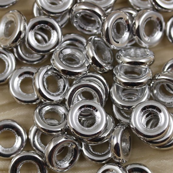 25pcs 9x2mm Full Labrador Bright Silver Ring Czech Glass Beads Etsy Ireland