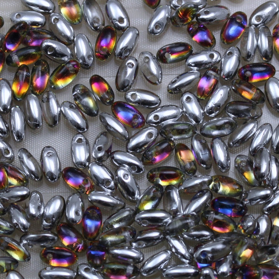 20grams 2.5x6mm Crystal / Volcano Rizo Czech Glass Beads Long - Etsy