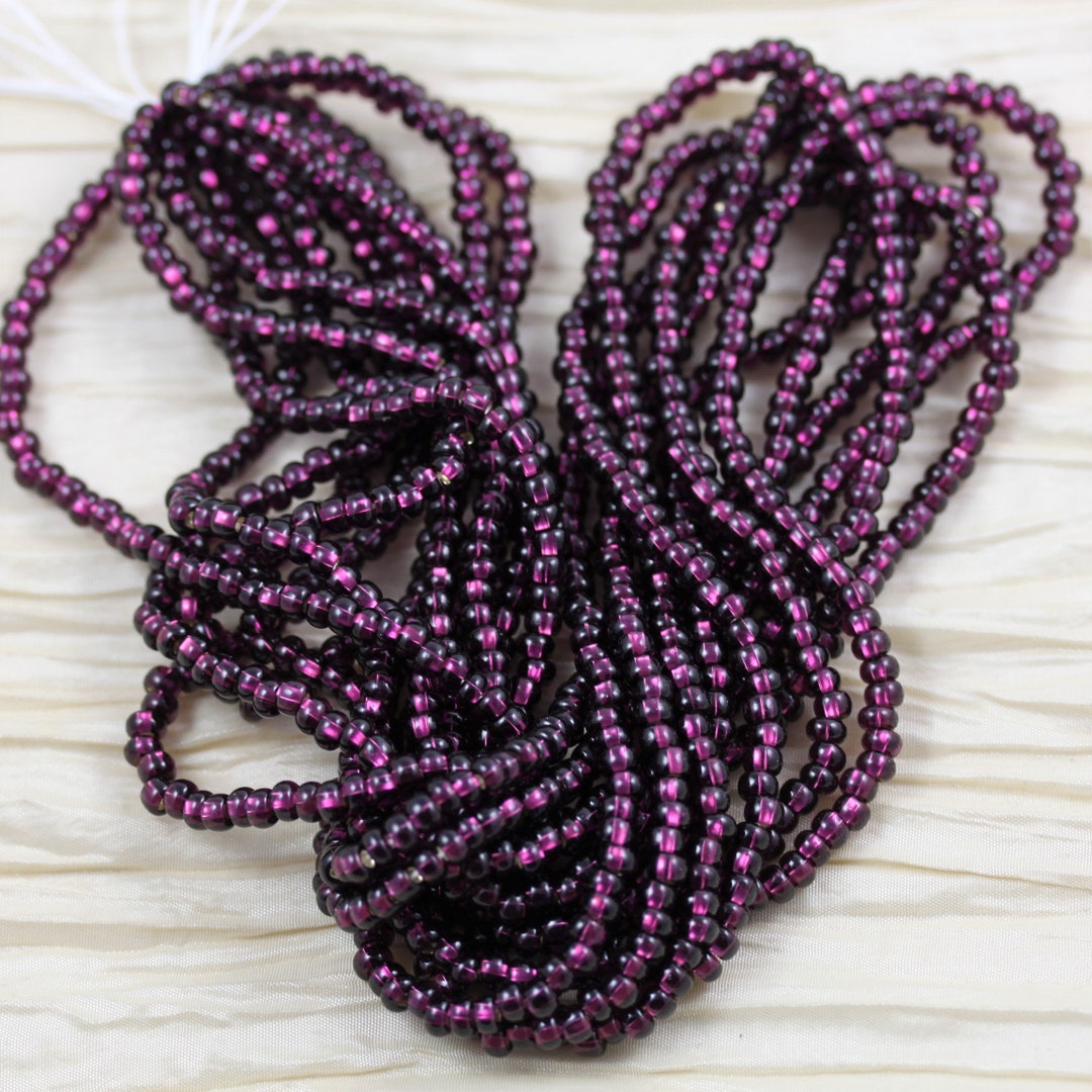 Loose 70g 6/0 Deep Amethyst / Silver Lined Czech Seed Beads, 70 Grams ...