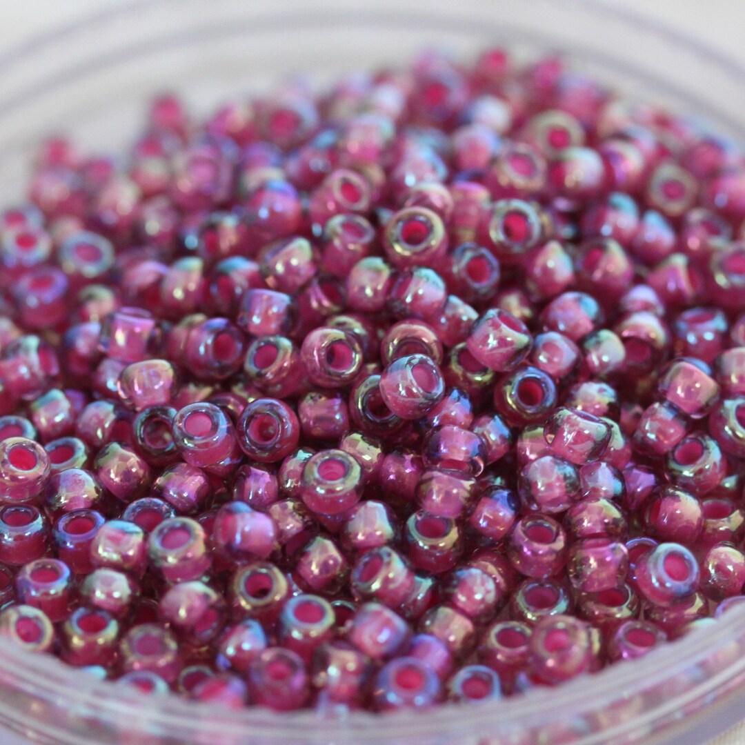 30g 6/0 Rosaline AB / Dusty Rose Lined Matsuno Seed Beads 30grams ...